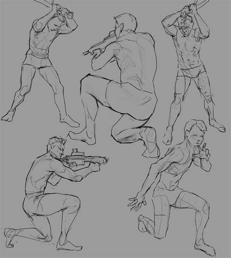 Gun Poses Drawing