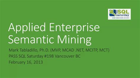 Applied Semantic Search With Microsoft Sql Server Ppt