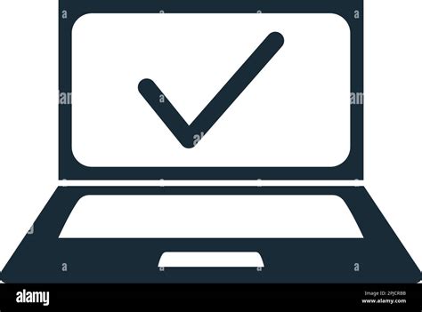 Laptop Computer Check Mark Icon Vector Logo Template Illustration Design Stock Vector Image