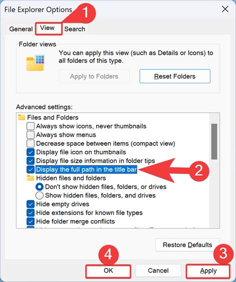 Display Full Path In Title Bar Of File Explorer In Windows