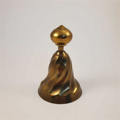 Vintage Solid Brass Bell With Swirl Design Etsy