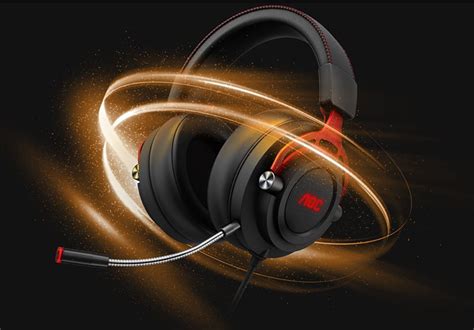 AOC GH300 USB Gaming Headset With RGB LED Gaming Headset With Detachable Microphone 50mm