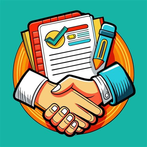 Image Of A Handshake With Documents Symbolizing Agreement And Partnership Premium Ai Generated