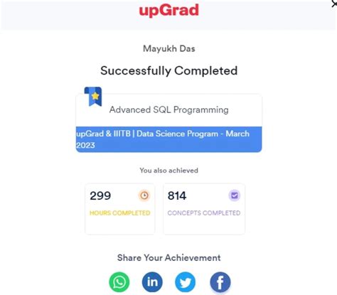 Mayukh Das On Linkedin Ive Completed The Advance Sql Programing Really Enjoyed It