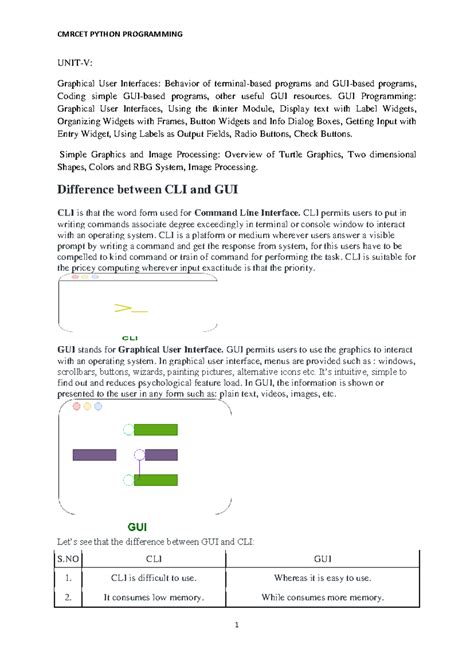 Python Tkinter Notes Cs101 Unit V Gui Programming And Canvas Studocu