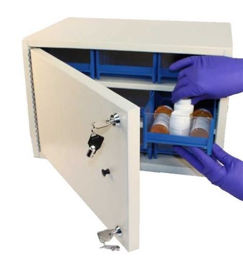 Locking Medication Storage Box With Pull Out Drawers