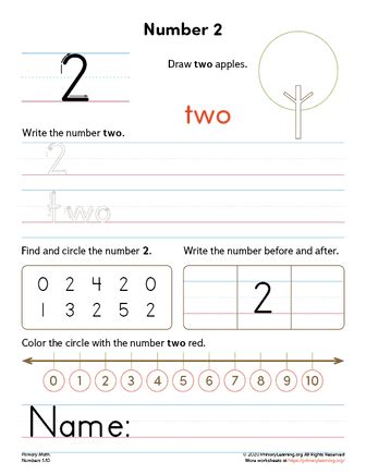 All About Number Worksheet PrimaryLearning Org