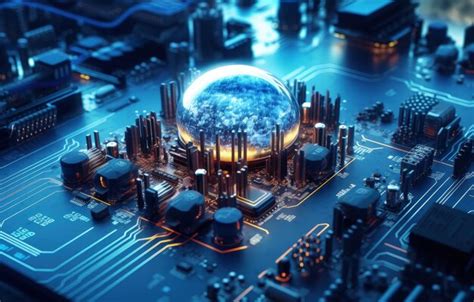 Premium AI Image Board With Chip And Circuits Technology Concept Digital Illustration