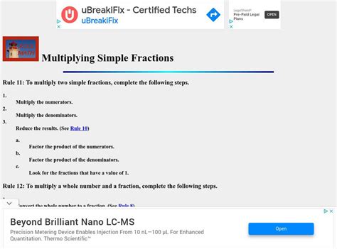 S O S Math Multiplying Simple Fractions Handout For 5th 8th Grade Lesson Planet