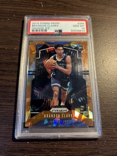 Brandon Clarke 2019 Panini Prizm Orange Ice 266 Psa 10 Rc