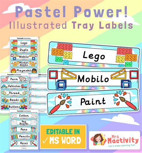 Equipment Pastel Classroom Tray Labels Pastel Display Resources