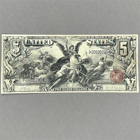 Lot 046 5 1896 Silver Certificate Lyons Roberts Small Red Seal