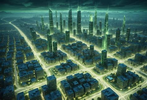 Smart Grid And Communication In A Green Stock Illustration Illustration Of Demand Climate