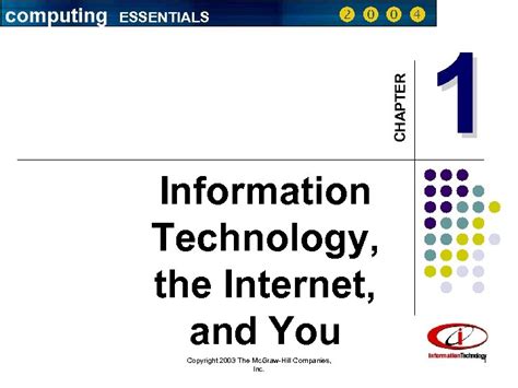Essentials Chapter Computing 1 Information Technology The Internet