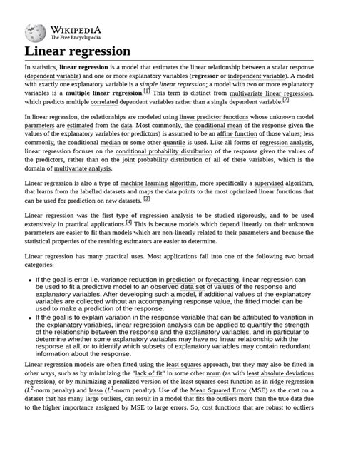 Linear Regression Pdf Linear Regression Ordinary Least Squares