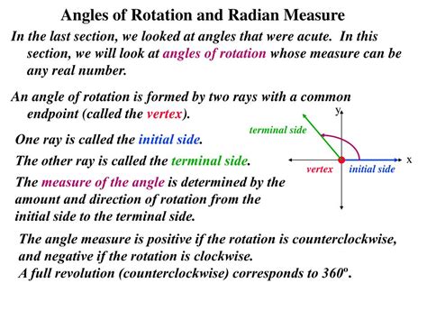 Ppt 132 Angles Of Rotation And Radian Measure Powerpoint