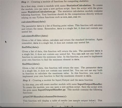 Solved Step 1 Creating A Module Of Functions For Computing