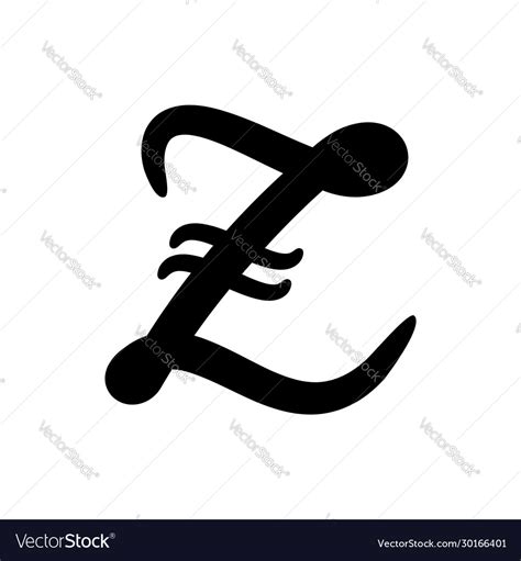 Capital Z In Cursive Elegant Hand Drawn Letter Vector Image