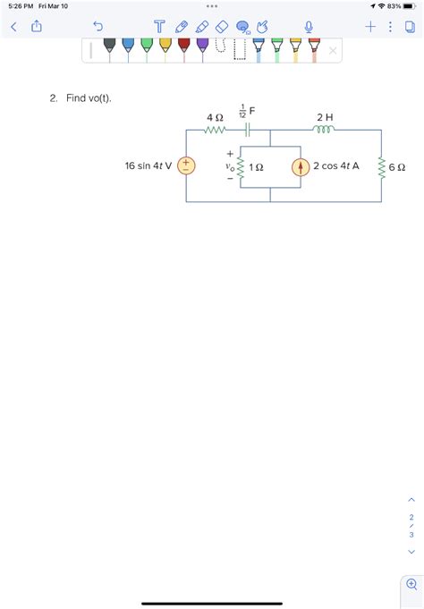 Solved Find Vo T Chegg Com