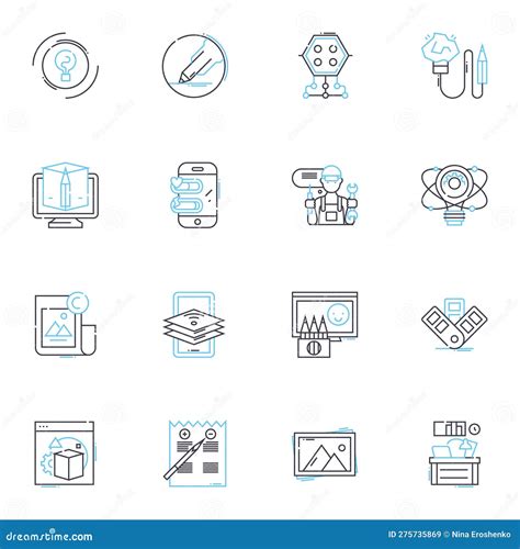 Graphic Software Linear Icons Set Design Illustration Vector Rendering Photoshop Editing