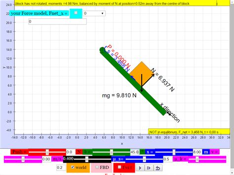 Static And Kinetic Frictional Model Of Mass M 1 Kg Javascript Html5
