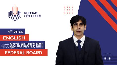 Pgc Lectures Inter Part 1 Federal Board English Chapter 01 Question And Answers Ii Youtube