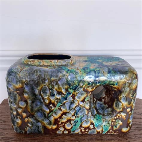 Roth Keramik Rectangular Vase West Germany At 1stdibs