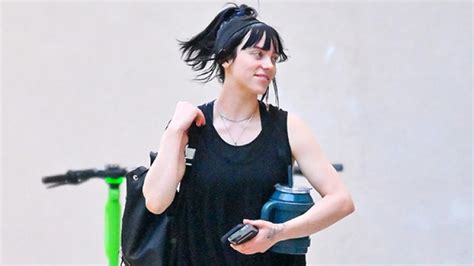 Billie Eilish Hits The Gym In Biker Shorts And Tank Top Photos