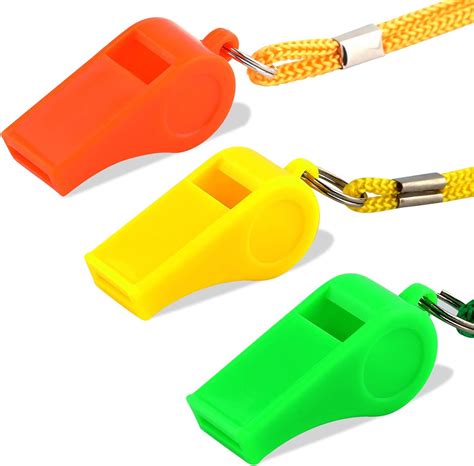 Kinbom 3 Piezas Silbatos De Plástico Con Cordón Sonido Silbato