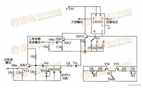 函数发生电路图 函数信号产生器 维库电子市场网