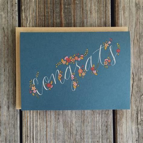 Cute Blue Congrats Card College Graduation Card Floral