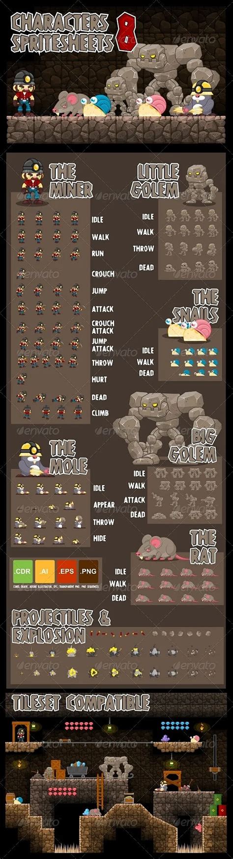 Characters Spritesheet 8 花瓣网