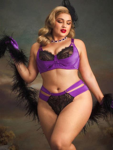 Plus Size Sexy Contrast Color Lace Patchwork Lingerie Set Plus Size