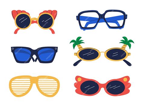 Premium Vector Party Glasses Funny Sunglasses Hippy Groovy Psychedelic Retro Style