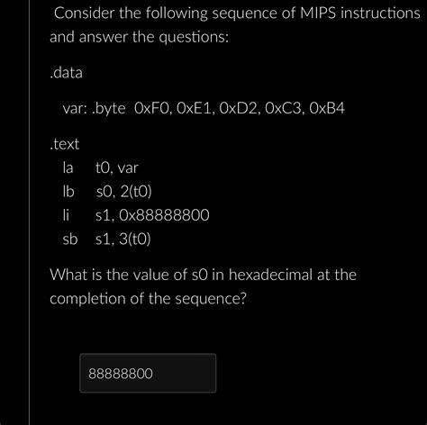Solved Consider The Following Sequence Of Mips