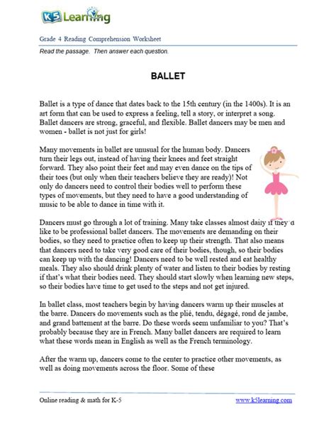 4th Grade 4 Ballet Pdf