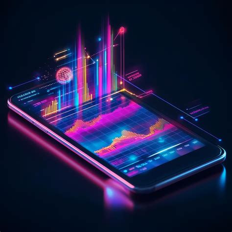 A Smartphone Displaying A Graph With Colorful Lines And Data Points