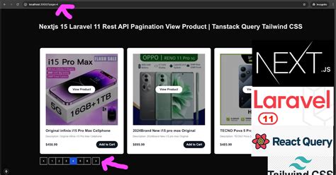 Nextjs 15 Laravel 11 Rest Api Pagination View Product Tanstack Query Tailwind Css Tutorial101