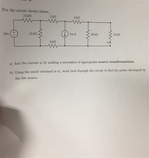 solved for the circuit shown below a find the current io