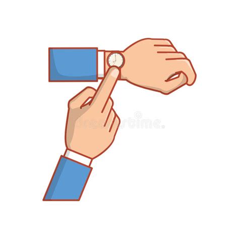 Hands With Clock Isolated Icon Stock Illustration Illustration Of