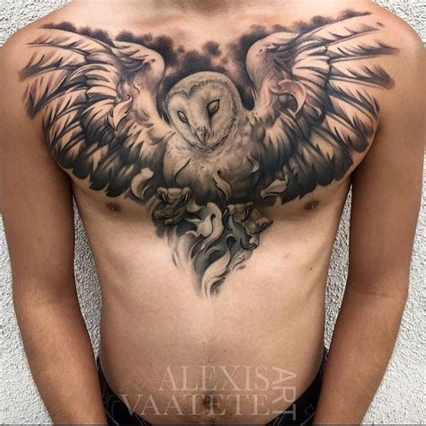 Owl Chest Tattoo