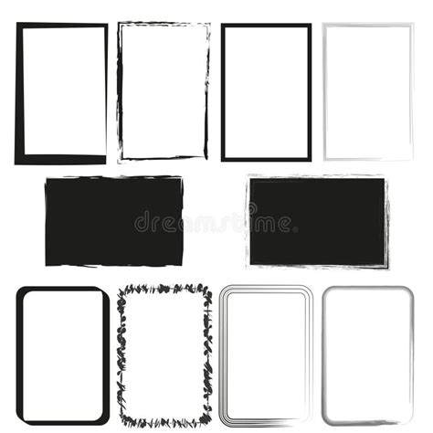 Grungy Frame Collection Artistic Border Set Ink Splatter Frames Vector Illustration Eps 10