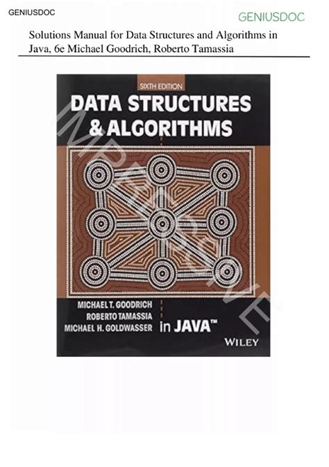 Test Bank And Solution Manual For Data Structures And Algorithms In Java 6th Edition By Michael