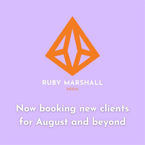 Ruby Marshall On Linkedin Im Now Booking New Clients For Ruby Marshall Media For August And