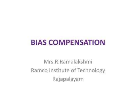 Bias Compensation Pdf