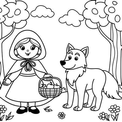 Coloriages Gratuits Du Chaperon Rouge à Imprimer