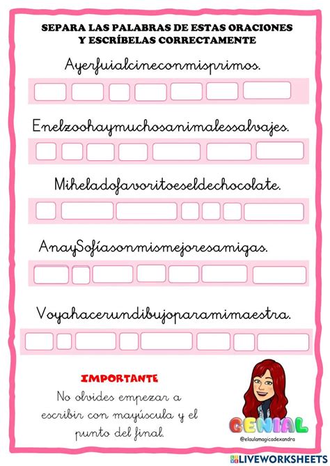 Ficha Interactiva De Separar Palabras Para Segundo De Primaria