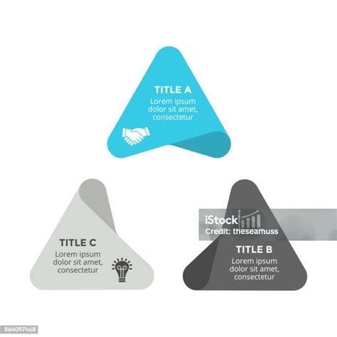 동그라미 화살표 Infographic 벡터 다이어그램 삼각형 그래프 프레 젠 테이 션 차트 주기 비즈니스 컨셉 3 옵션 부품 단계 프로세스 3가지 개체에 대한 스톡 벡터