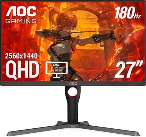 Aoc Q27g3xmn 27 2k Qhd Gaming Monitor 2560x1440 Mini Led 180hz Hdmi 2 0 X 1 Displayport 1