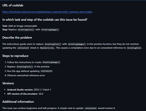 Reported A Bug In Android Basics With Compose Codelab Gaurav Sanodiya Posted On The Topic